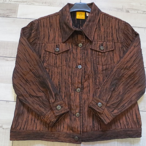 Ruby Rd. | Jackets & Coats | Ruby Rd Brown Crinkle Jacket Size 4 | Poshmark
